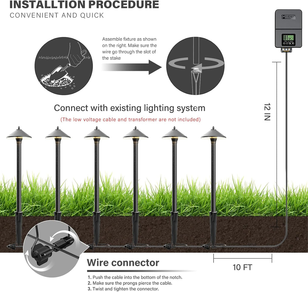 VENUS MANUFACTURING Low Voltage LED Pathway Lights 1.2W Outdoor Landsc ...